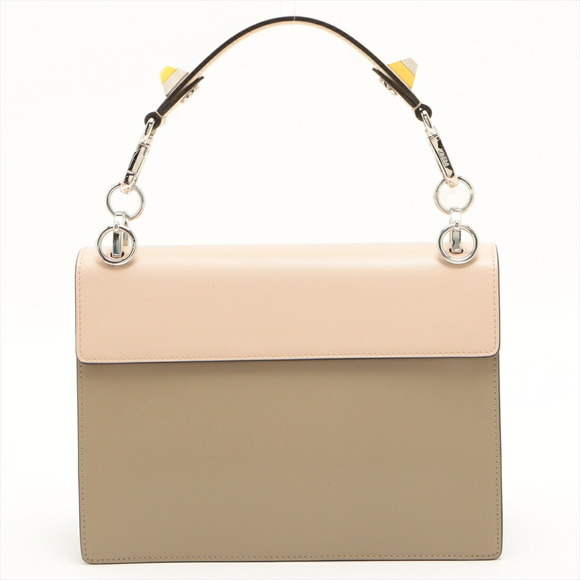 Fendi | Bags | Fendi Tan Leather Monster Kan Bag Pink Shoulder I Blue ...